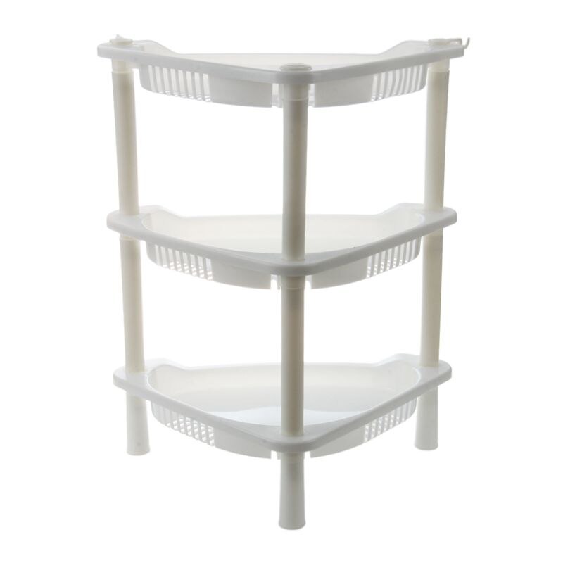 3 Tier Plastic Corner Shelf Organizer Cabinet Bath... – Grandado
