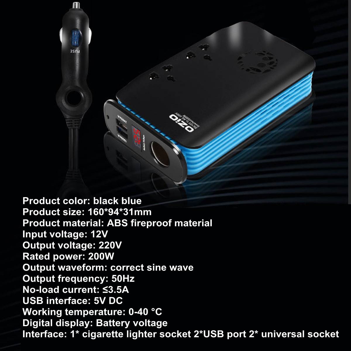 Car Inverter 12V 220V 200W Voltage Converter Trans... – Grandado