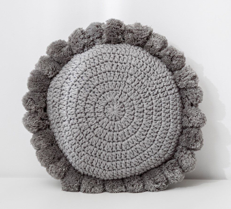 Rund pude i skandinavisk stil, rygstøtte, dejlig s... – Vicedeal