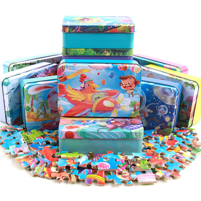 60 Stks/doos Kinderen Cartoon Houten Puzzel Chines... – Vicedeal