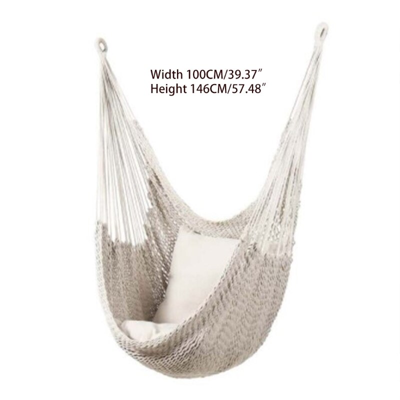 Mesh Hammock Chair Porch Seat Woven Hanging Rope S... – Grandado