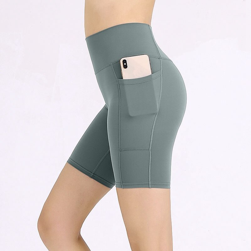 Summer Ladies Yoga Shorts Double Side Pockets Spor... – Grandado