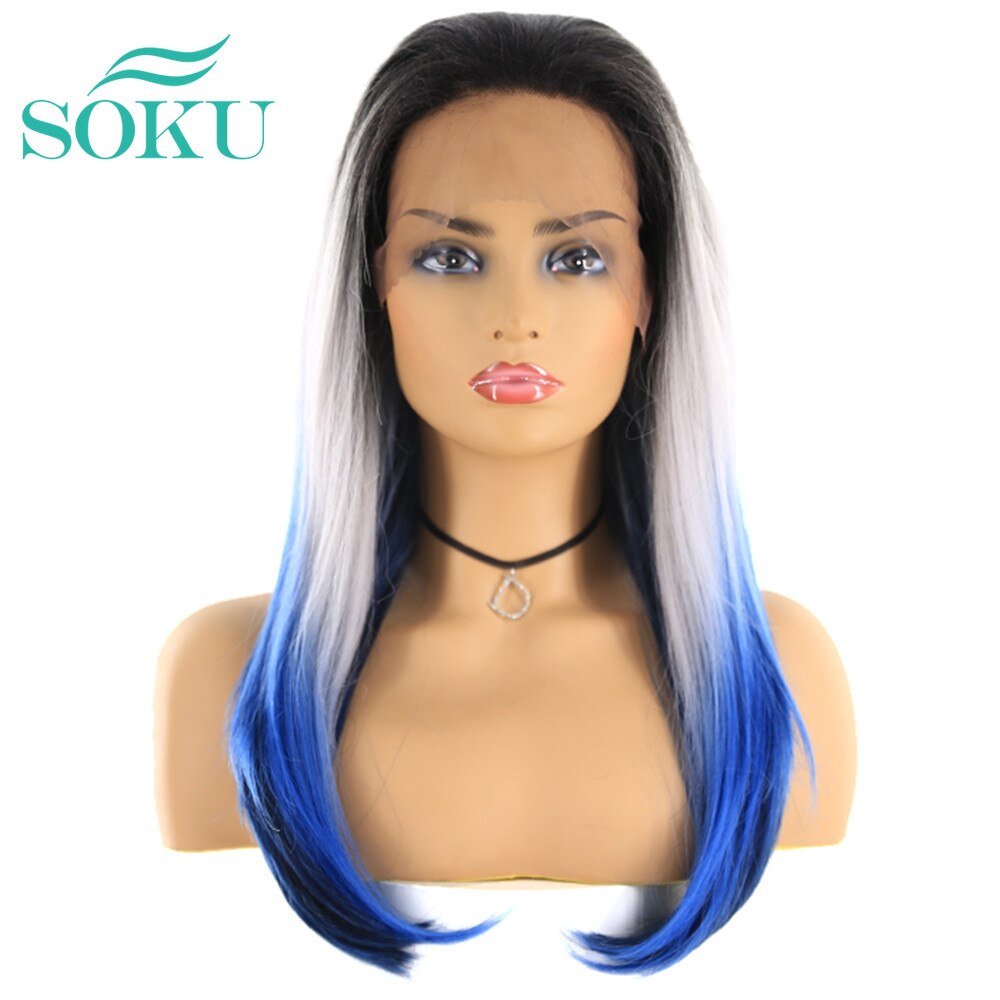 SOKU Omber Purple Blue Green Synthetic Lace Front ... – Grandado