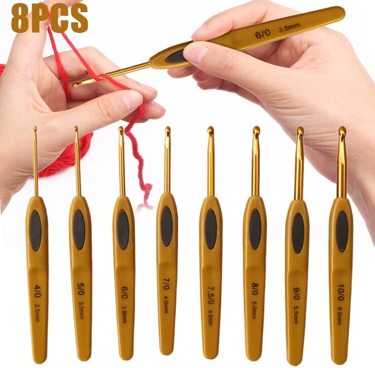 8 Stks/set Ambachten Haak Breien Garen Single-Hake... – Grandado