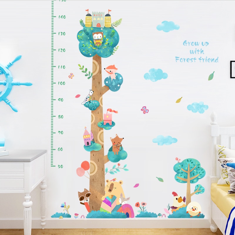 Forest Tree Height Measure Wall Stickers For Kids ... – Vicedeal