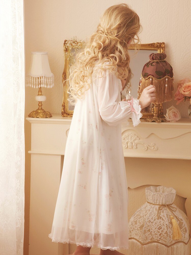 Lovely Princess Nightgowns For Girls Mesh Long Sle... – Grandado