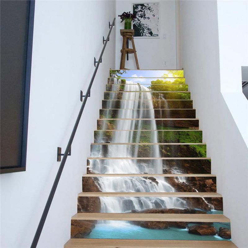 13pcs/set 3D Stair Riser Floor Stickers Waterproof... – Grandado
