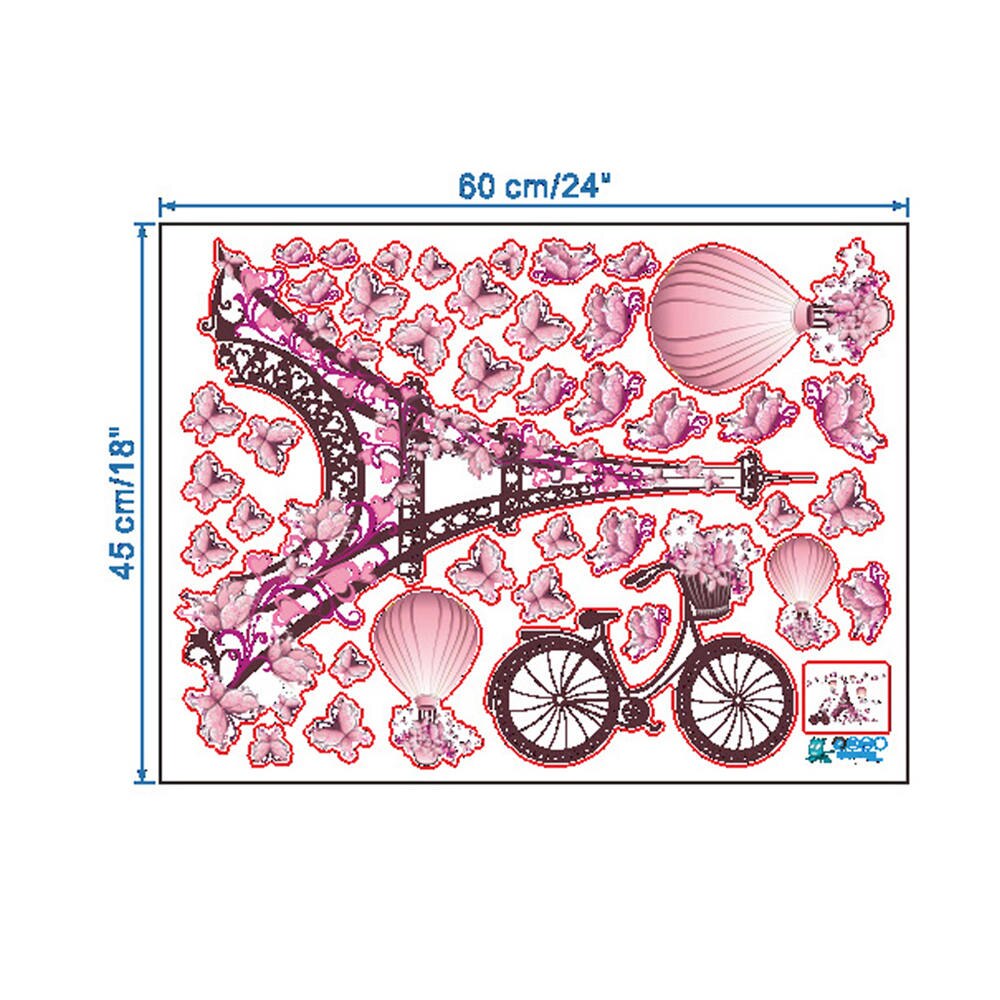Eiffelturm Rosa Schmetterling Vinyl Zauberstab Auf... – Grandado