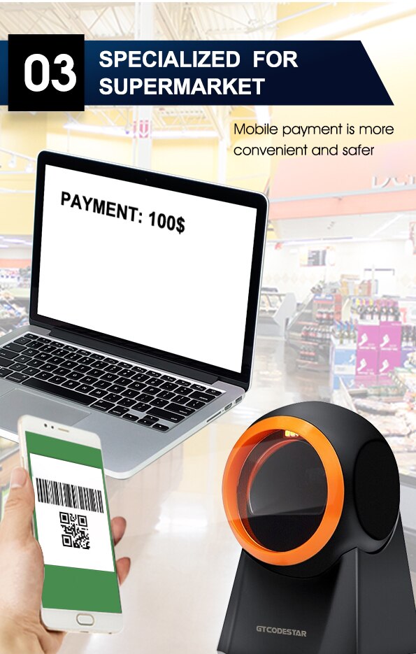 Supermarkt Auto Scan Schreibtisch USB 2D Qr Bar Co... – Grandado