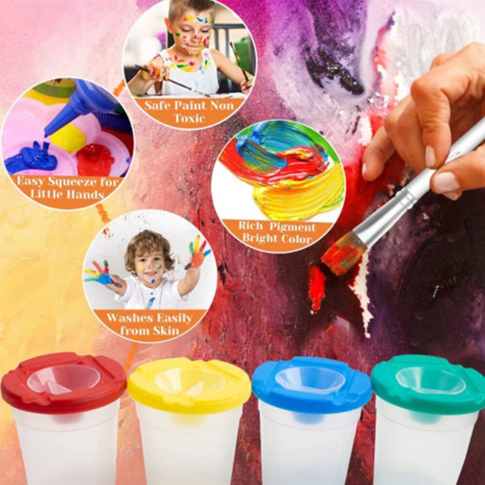 34 piece painting kit paint supplies paint cup pal... – Grandado