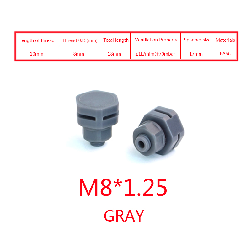 10Pcs M8*1.25 waterproof vent valve plastic nylon ... – Grandado