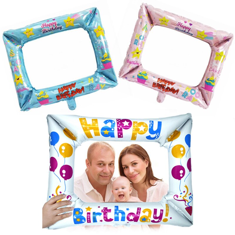 Happy Birthday Foil Balloon Photo Frame Photo Boot... – Grandado
