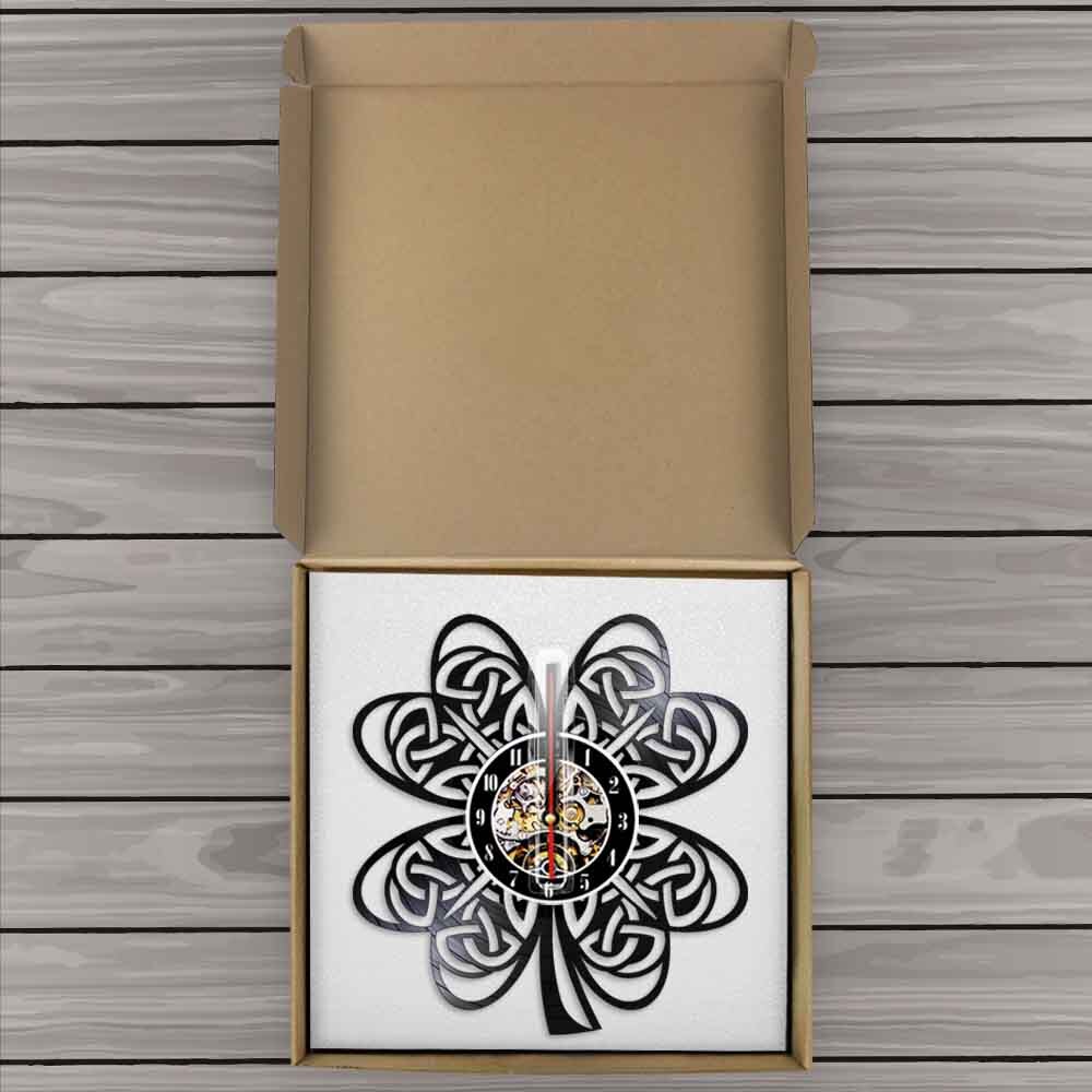Charms Lucky Irish Four Leaf Clover Modern Wall Cl... – Grandado