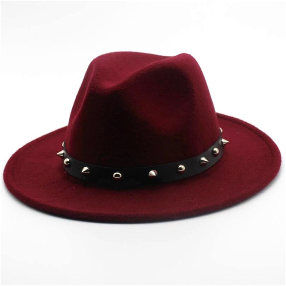 Women Men Fedora Hat With Punk Rivet Outdoor Trave... – Vicedeal