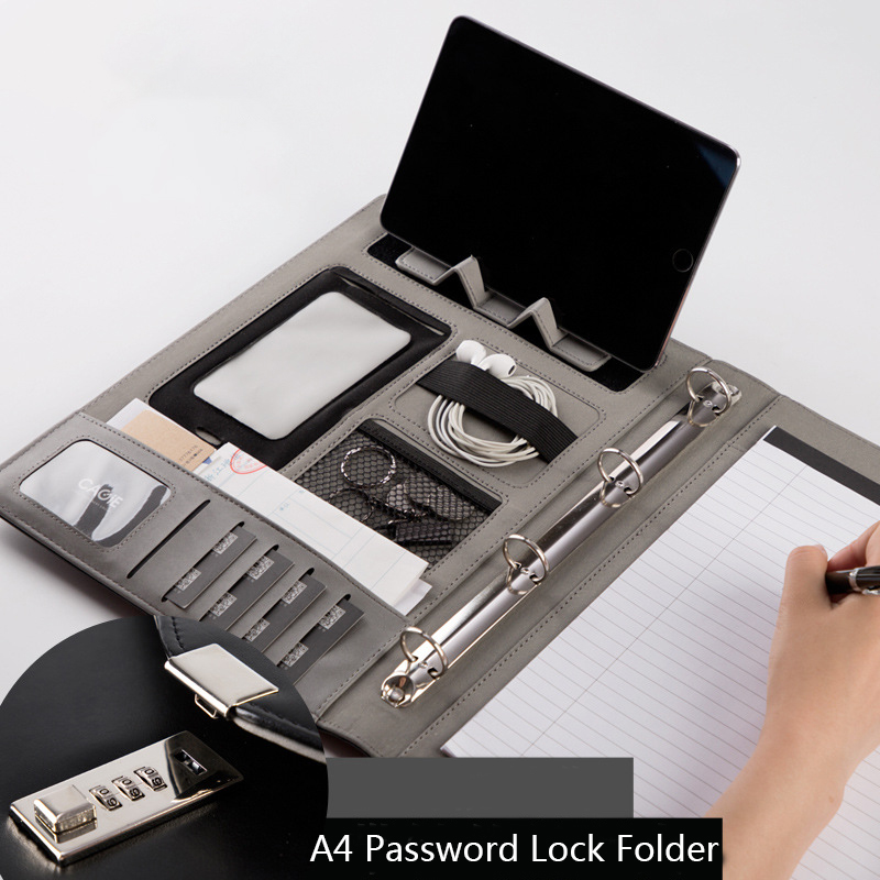 A4 Lederen Map Wachtwoord Documenten multifunction... – Grandado