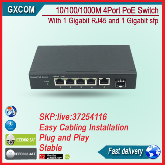 5 Port Gigabit Switch with 4-Port PoE and 1 gigabi... – Vicedeal