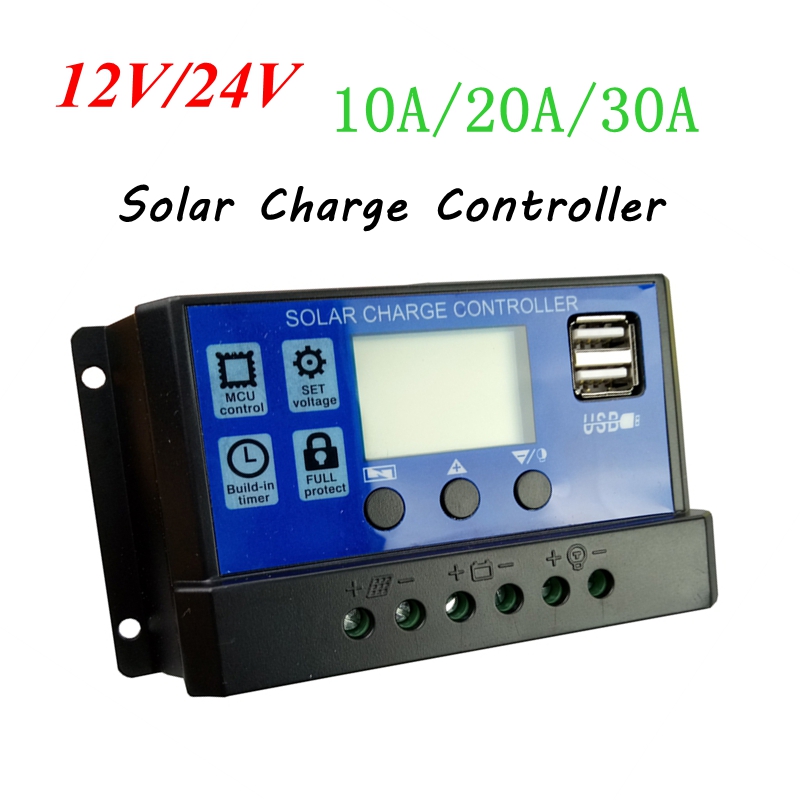12V/24V 10A Solar Charger Controller LCD PWM Volta... – Grandado