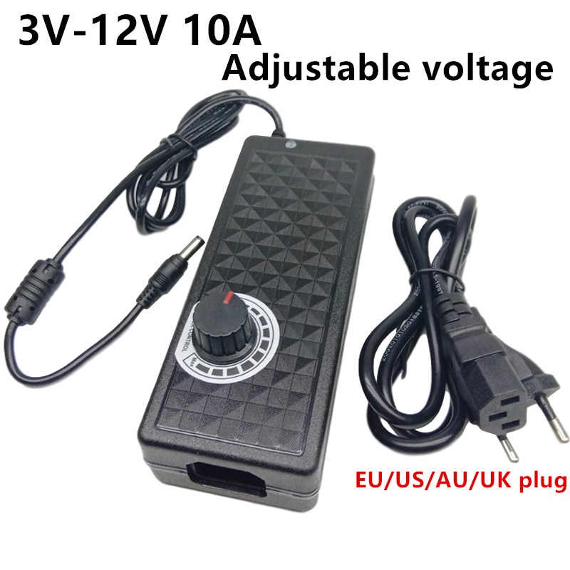 Adjustable AC to DC 3V-12V 10A universal power ada... – Grandado