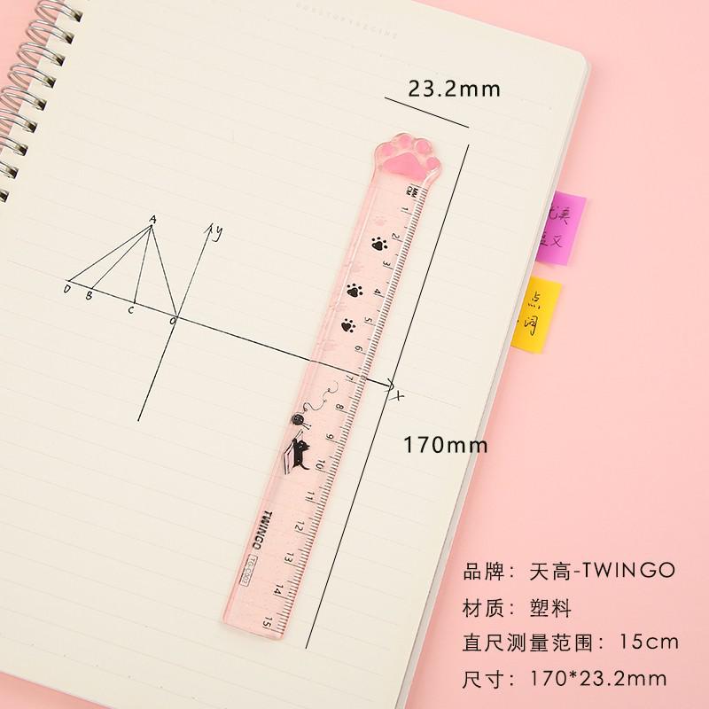Lovely Cat Clear Plastic Ruler 15cm 6 Inch Straigh... – Vicedeal