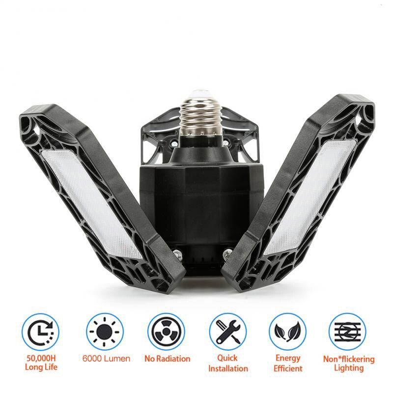 360 Degrees 40W 60W LED Garage Ceiling Lights Tril... – Grandado