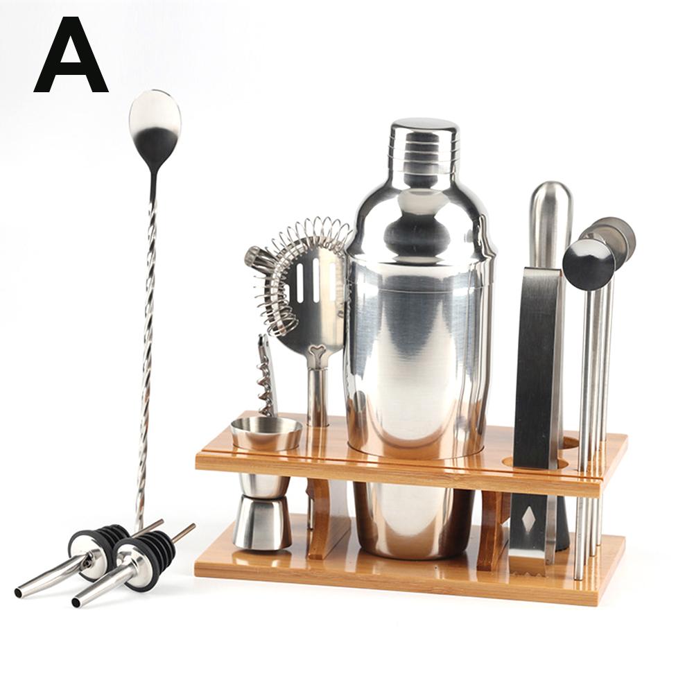 13PCS Bartending Kit Cocktail Shaker Set With Wood... – Grandado
