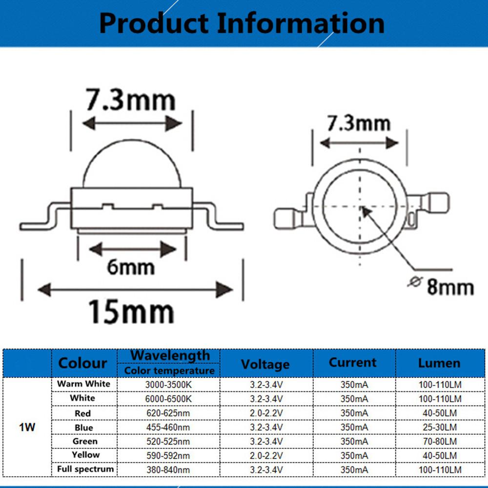 10 Stuks 1W High Power Led Light-Emitting Diode Le... – Vicedeal