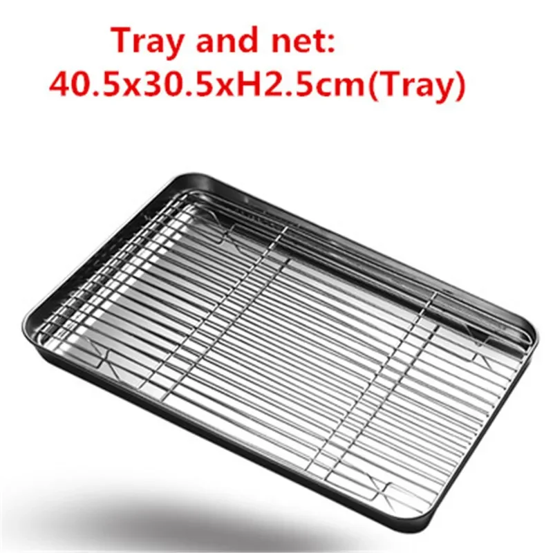 304 Edelstahl Kuchen Backen Grill Pfanne Tablett P... – Vicedeal
