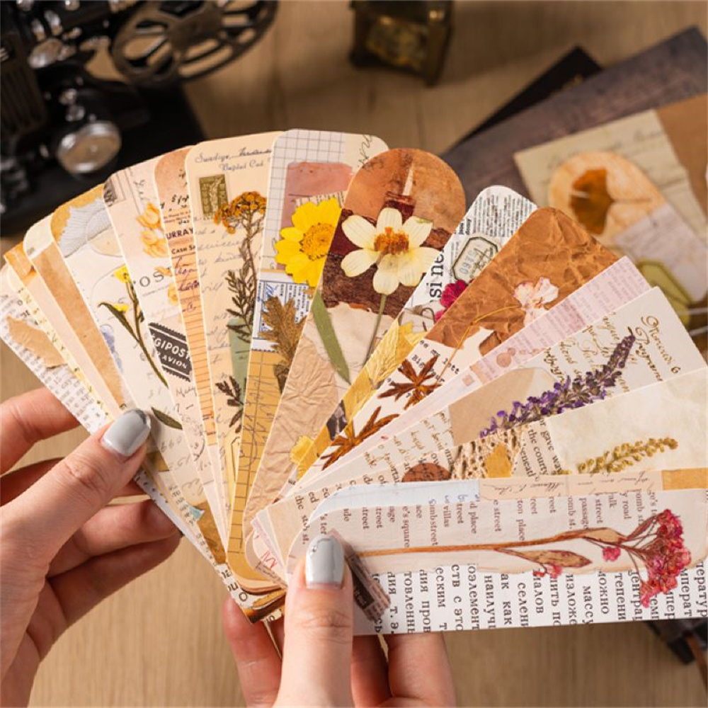30pcs Vintage Flowers Bookmarks Paper DIY Scrapboo... – Grandado