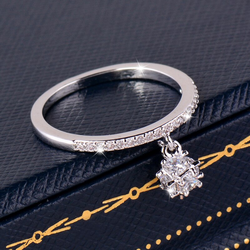 Sinleery Trendy Zirconia Bal Hanger Ringen Vrouwen... – Grandado