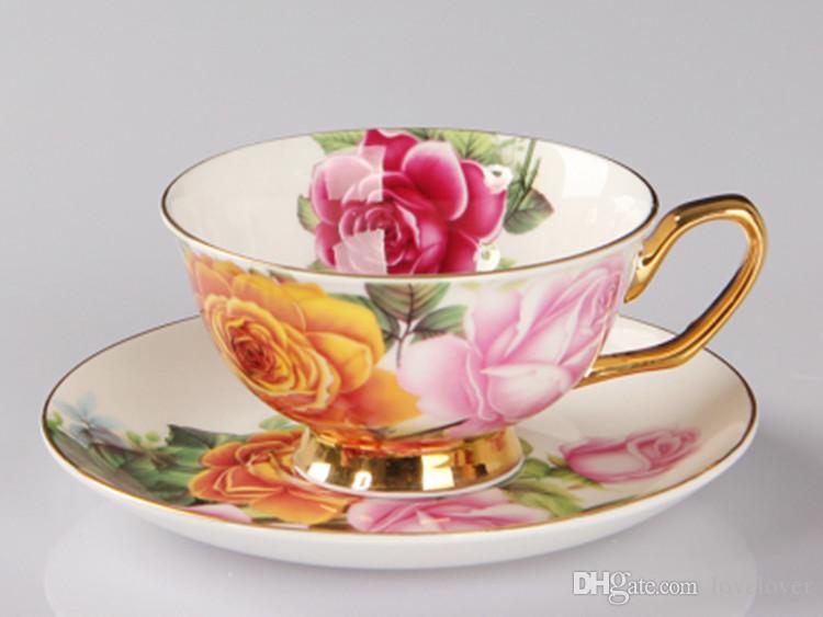 Bone Ceramic China Tea Cup Coffee Cup Set with Sau... – Vicedeal