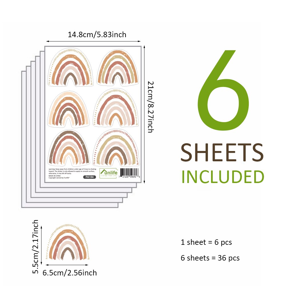 Funlife®Polka Dot Boho Rainbow Muurstickers Sticke... – Vicedeal