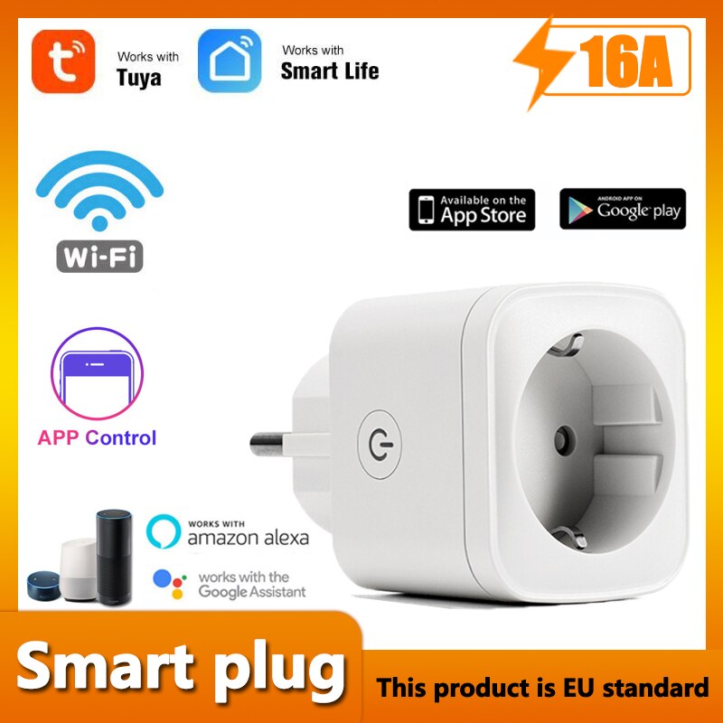 Tuya 16A Wifi Smart Socket EU Electrical Socket Po... – Grandado