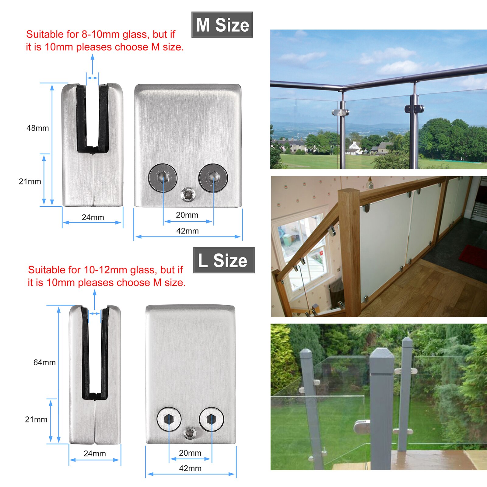 JUSTOOL 8Pcs Stainless Steel Square Clamp Holder B... – Grandado