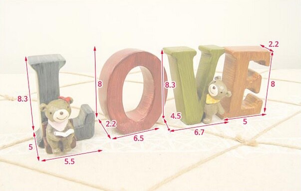 Carving Love Wood Letter one piece For Valentine – Grandado