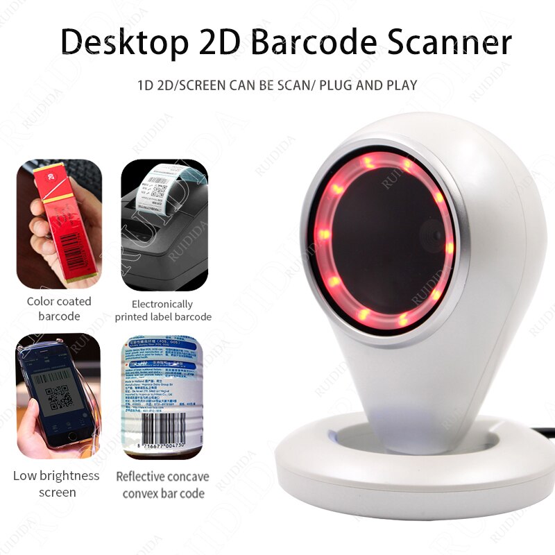 Desktop Scanner 2d Platform Barcode Reader 1D 2D Q... – Grandado
