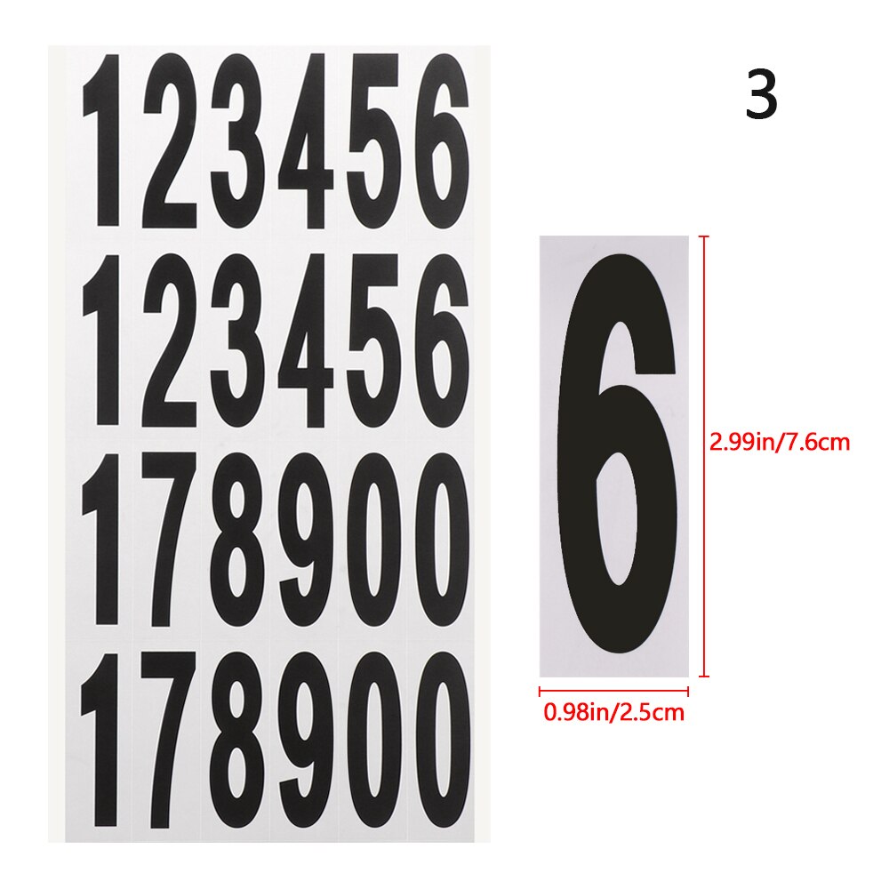 10Sheets Black Label Numbers Stickers Self adhesiv... – Vicedeal