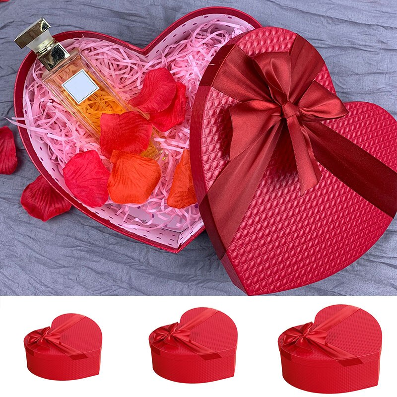 Valentine's Day Heart Shaped Paper Box With Ribbon... – Grandado