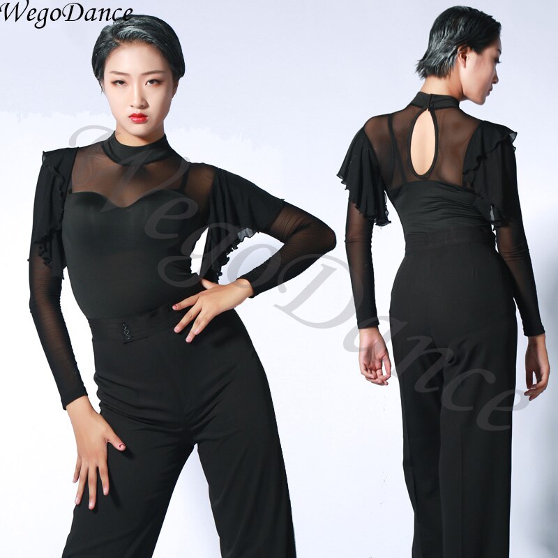 woman modern dance gauze trumpet sleeves shirt Lat... – Vicedeal