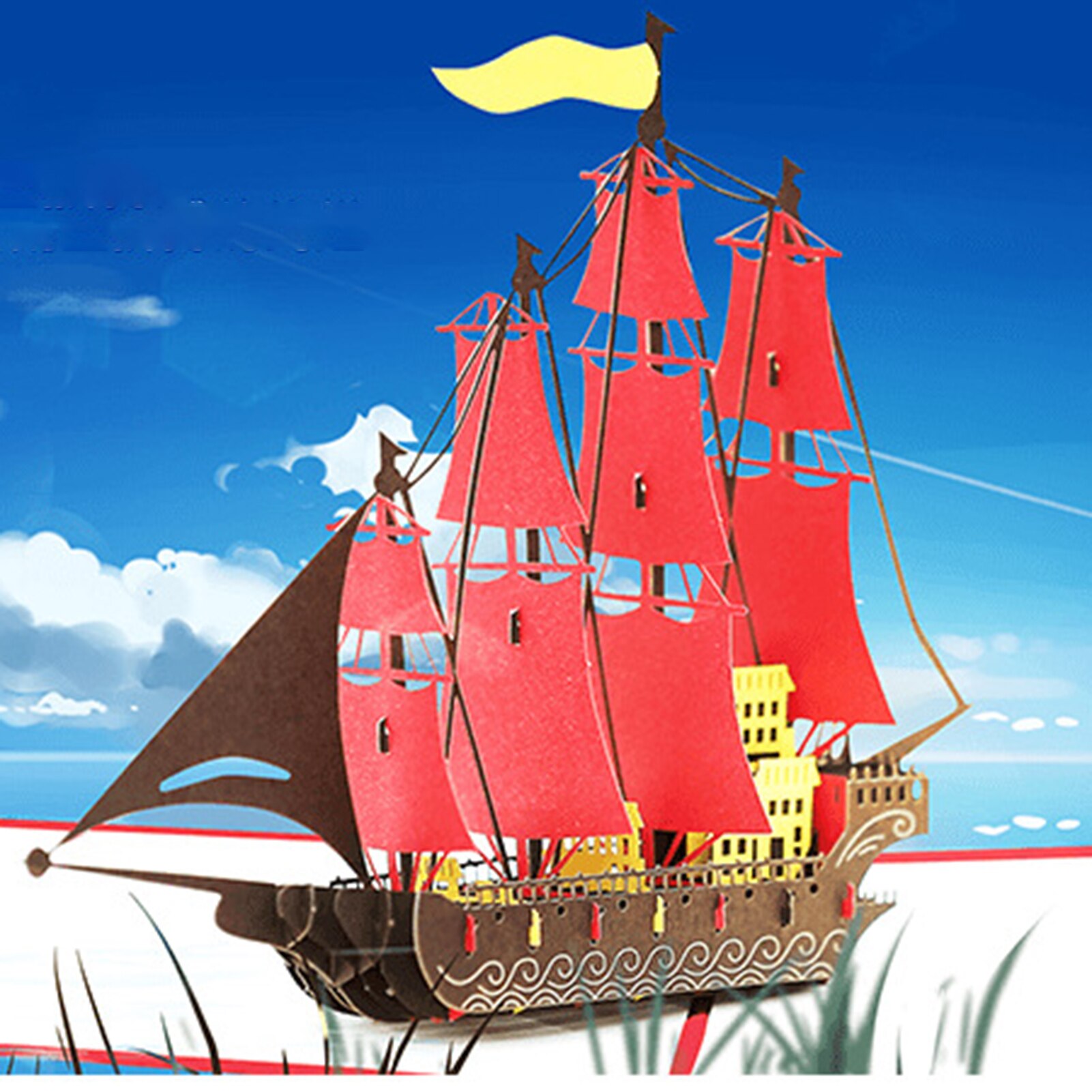 3D Sailboat Ship Paper Sculpture DIY Handmade Exqu... – Grandado