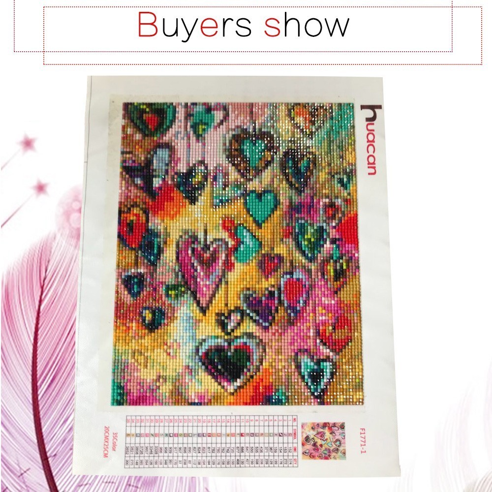 Huacan Diy 5D Diamant Schilderen Hart Volledige Vi... – Grandado