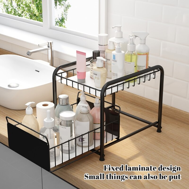 2 Tier Under Sink Storage Organizer for Kitchen Ba... – Grandado