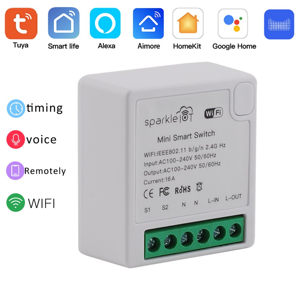 Tuya Wifi Mini Smart Switch 16A 2-Way Diy Schakela... – Grandado