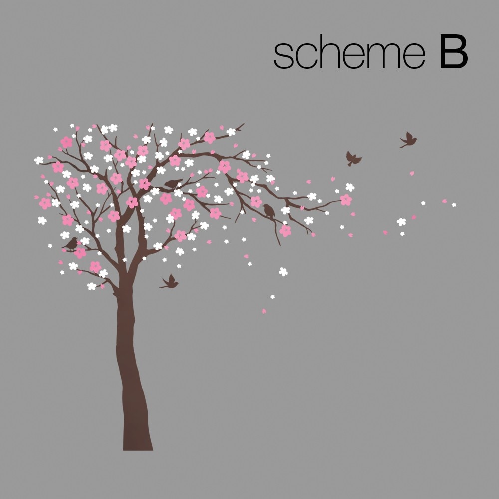 Cherry Blossom Vinyl Wall Stickers Tree With Flowe... – Vicedeal