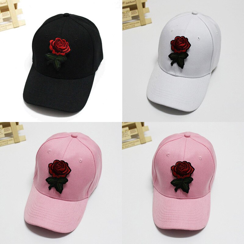 Nieuw Vrouwen Baseball Cap Rose Bloem Borduren Bre... – Grandado