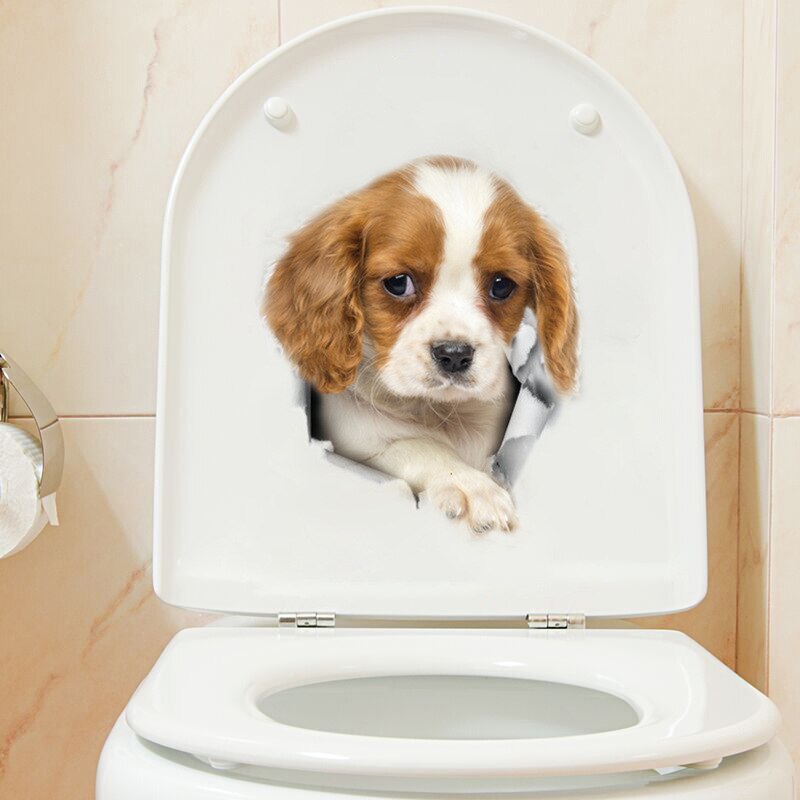 Cute Puppy Wall Stickers For Bathroom Home Decorat... – Vicedeal