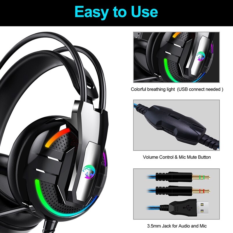 Auriculares con cable para Gaming cascos profesion... – Grandado