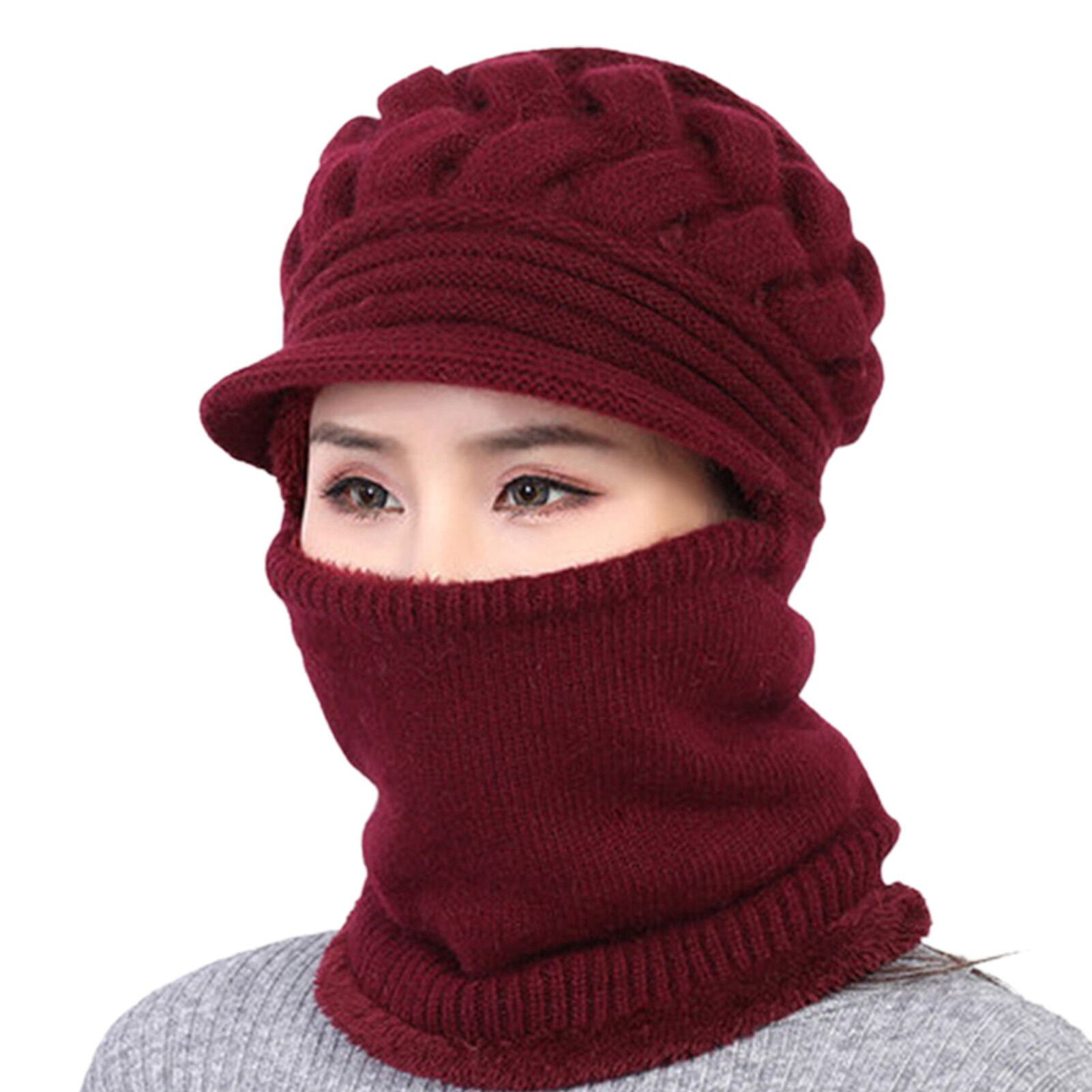 Women Winter Hat Outdoor Sports Skiing Ladies Knit... – Grandado