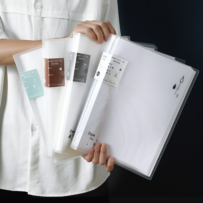 Transparent Folder 80 Pages PP Document Bag A3 Fol... – Grandado