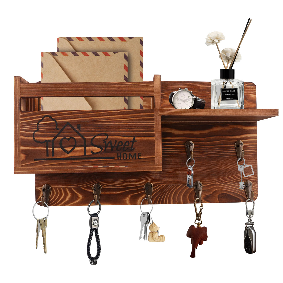 Key Hanger Organizer, Mail and Key Holder for Wall... – Grandado