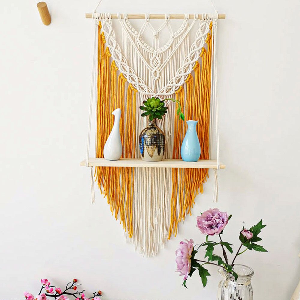 Wand Dekor Große Macrame Wand Hängen Regal Tapisse... – Vicedeal